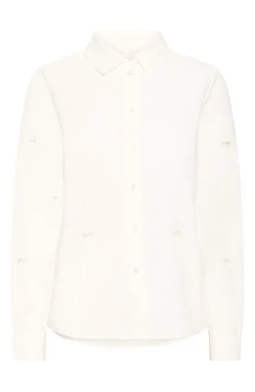 ICHI Ihlovely Heart Cutout Button-up Top