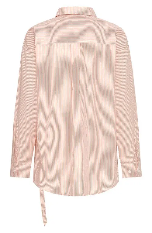 ICHI Striped Shirt With Waist-tie Detail