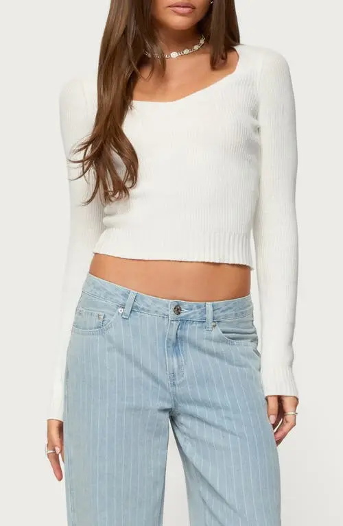 EDIKTED Maliah Ribbed Crop Sweater