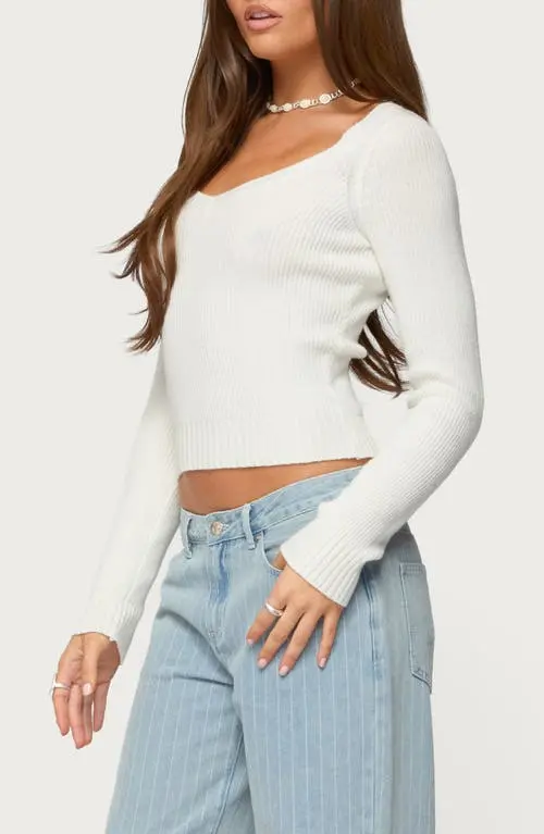 EDIKTED Maliah Ribbed Crop Sweater