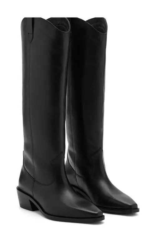Mango Tall Leather Boots