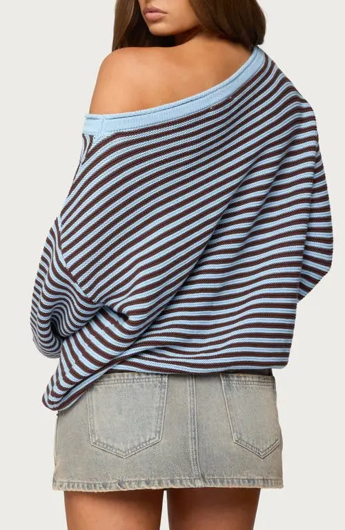 EDIKTED Averi Stripe Cotton Sweater