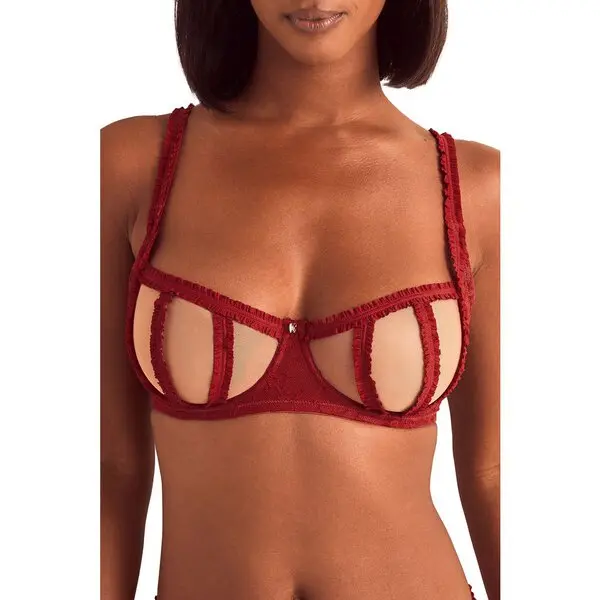 ADORE ME Lovisa Unlined Balconette Bra - Dark Red