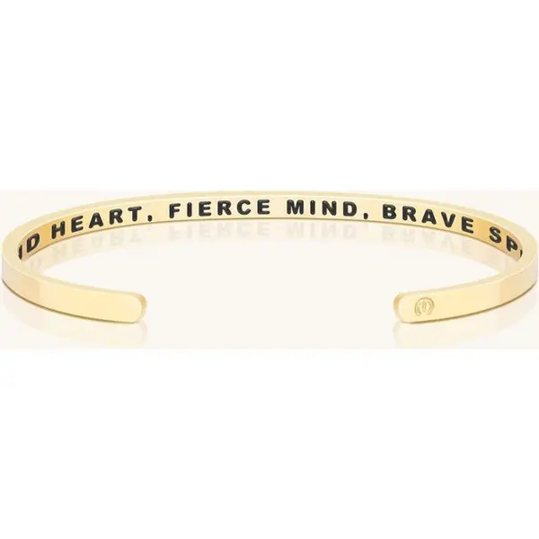 MANTRA Kind Heart, Fierce Mind Cuff - Inside - Yellow Gold