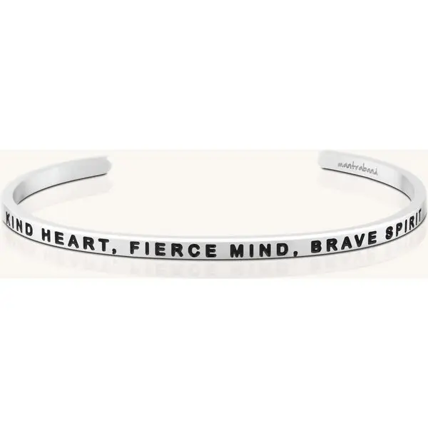 MANTRA Kind Heart, Fierce Mind Cuff - Outside - Silver