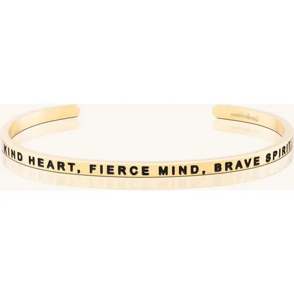 MANTRA Kind Heart, Fierce Mind Cuff - Outside - Yellow Gold