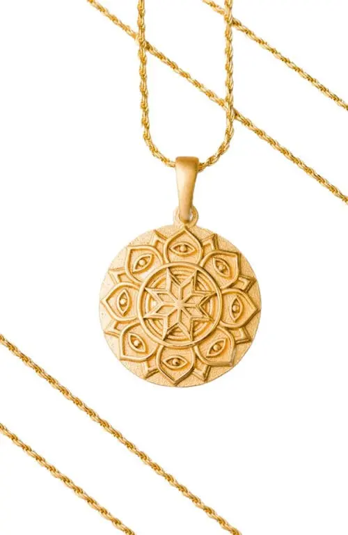 MANTRA I Am Supported And Protected Mandala Pendant Necklace - Original - Gold