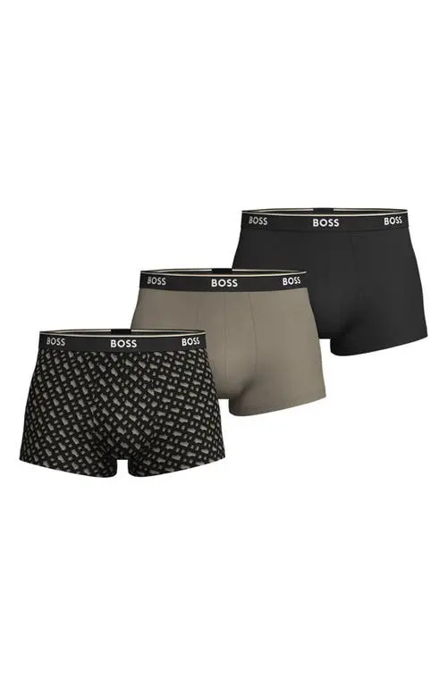 BOSS Assorted 3-pack Stretch Cotton Trunks - Open Brown