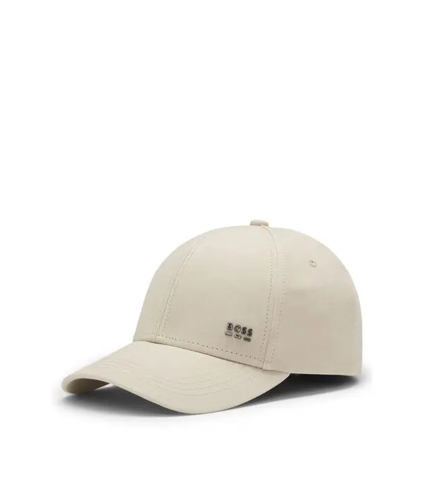 BOSS Cotton-twill Cap With Signature Stripes - Light Beige