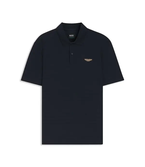 BOSS X Aston Martin Polo Shirt In Cotton Jacquard - Dark Blue