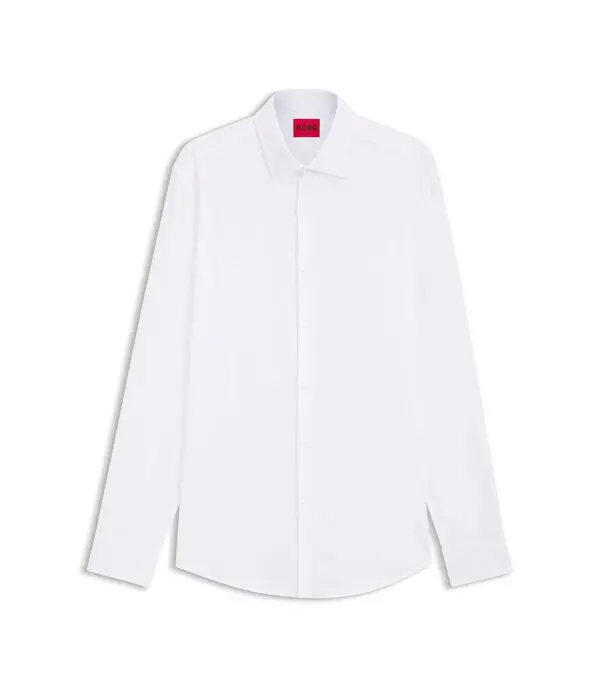 Hugo Slim-fit Shirt With Logo Jacquard