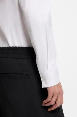 Hugo Slim-fit Shirt With Logo Jacquard