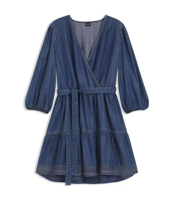 BOSS Balloon-sleeve Wrap Mini Dress