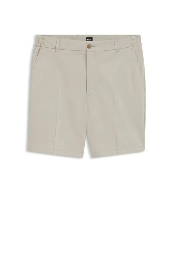 BOSS Modern Fit Stretch Cotton Shorts - Light Beige