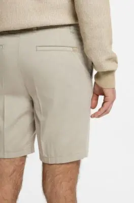 BOSS Modern Fit Stretch Cotton Shorts - Light Beige