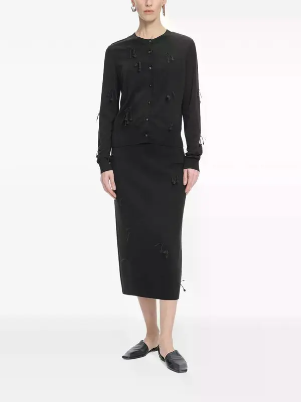 JNBY Graphic-embellishment Knitted Cardigan - Black