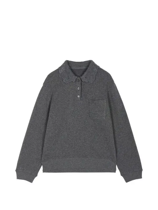 JNBY Lace-collar Sweater - Grey