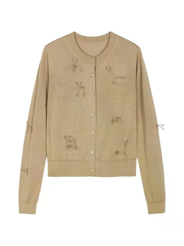 JNBY Graphic-embellished Knit Cardigan - Neutrals