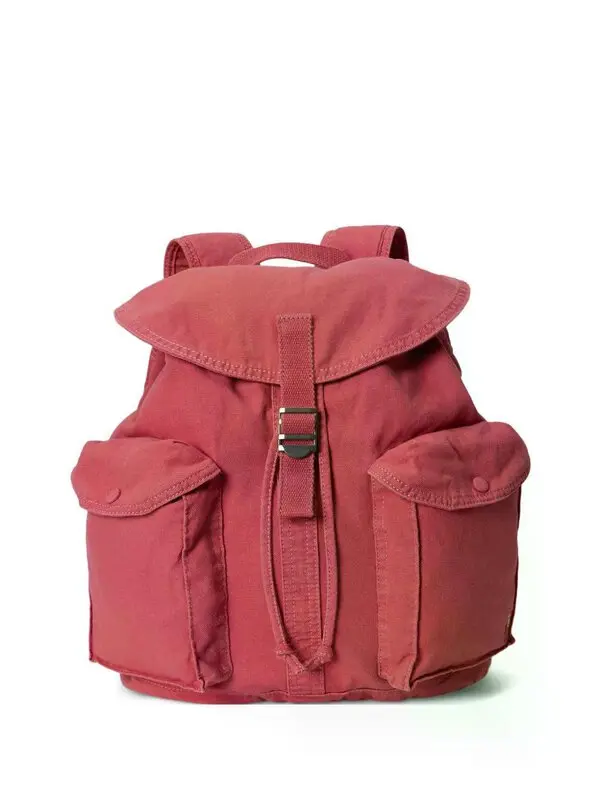 Polo Ralph Lauren Buckled Flap Canvas Backpack - Red