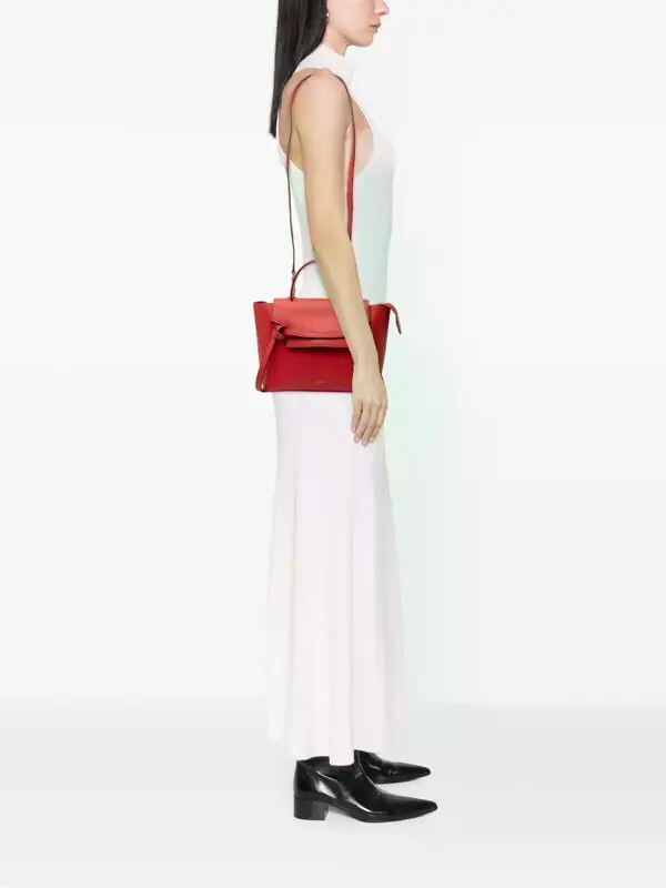 Celine 2016 Micro Grained Calfskin Belt Bag Satchel - Red