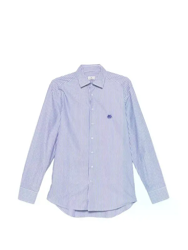 Etro Striped Logo Shirt - Blue