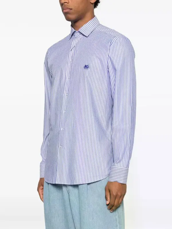 Etro Striped Logo Shirt - Blue