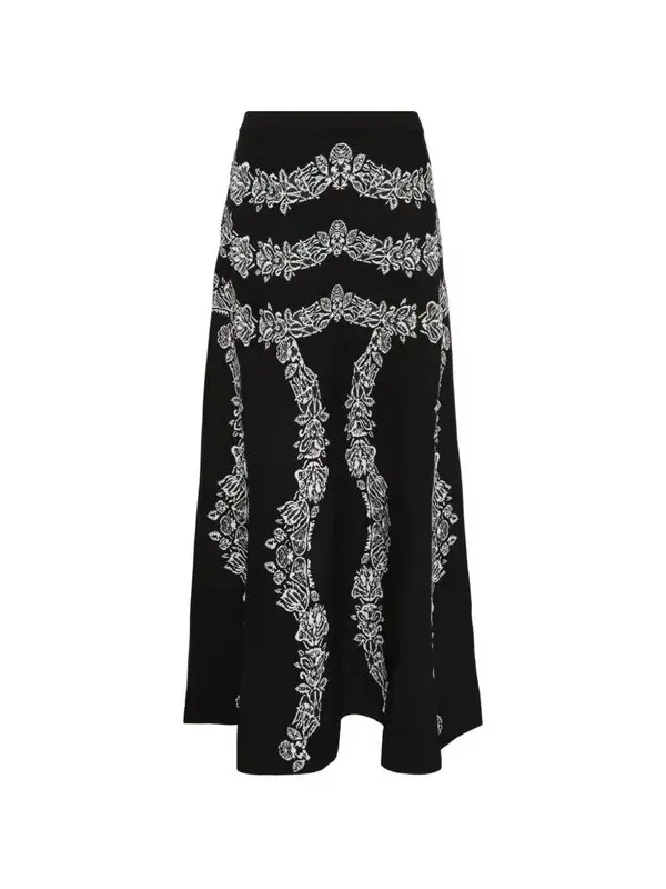 Ulla Johnson Valencia Jacquard Midi Skirt - Black