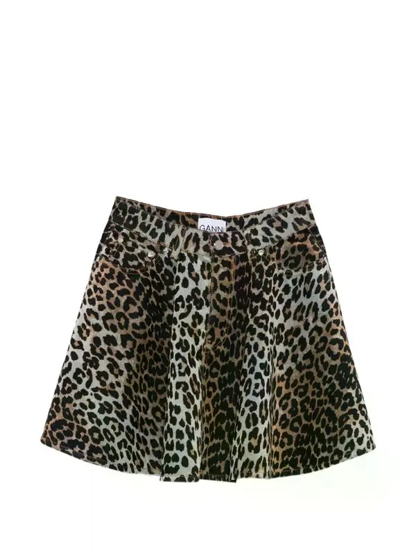 GANNI Leopard-print Mini Skirt