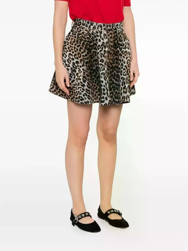 GANNI Leopard-print Mini Skirt