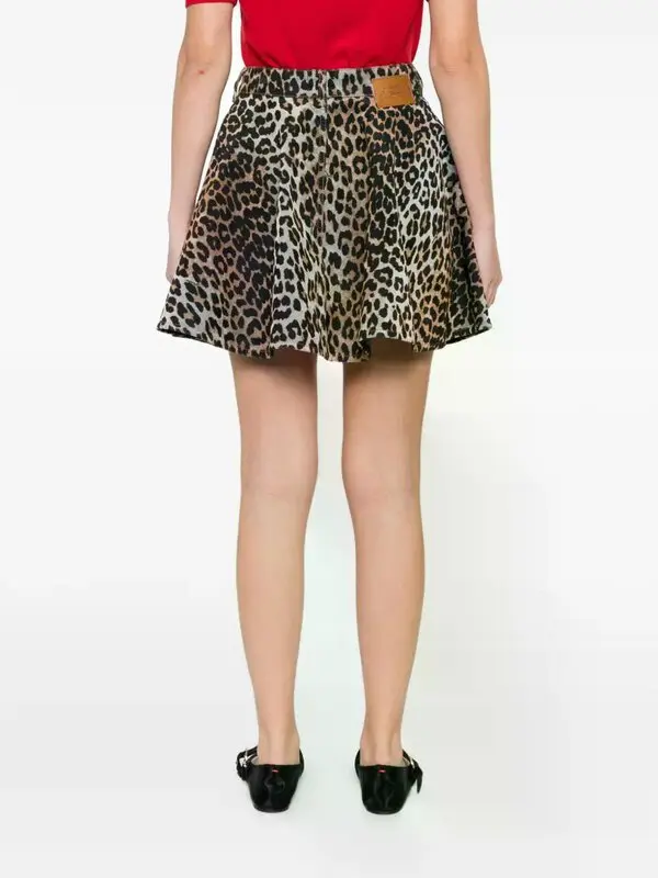 GANNI Leopard-print Mini Skirt