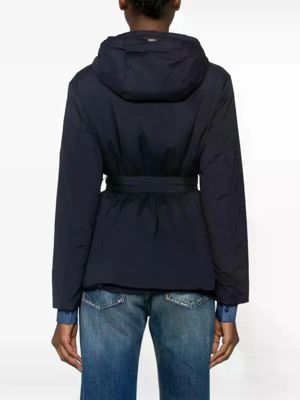 Herno Belted Hooded Jacket - Blue