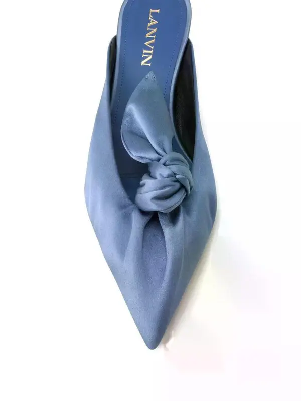 LANVIN Knot Pointed Mules - Blue