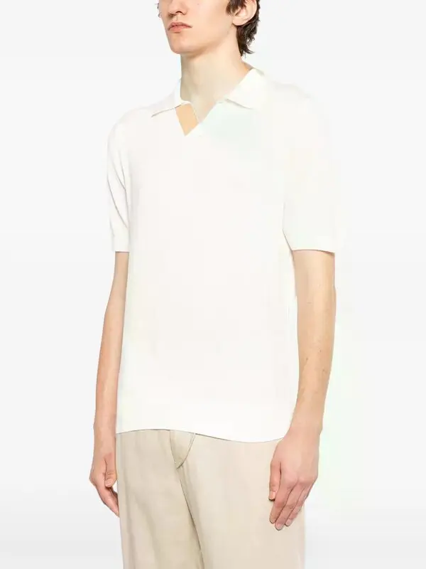 Canali Short-sleeve Open Collar Polo Shirt