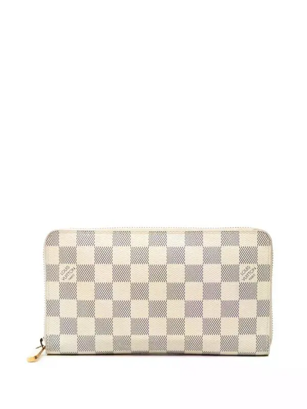 LOUIS VUITTON 2012 Damier Azur Zippy Wallet Long Wallets - White