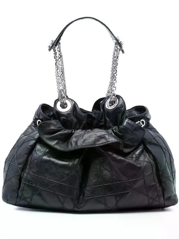 Dior 2010 Lambskin Cannage Le Trente Tote Bag - Black