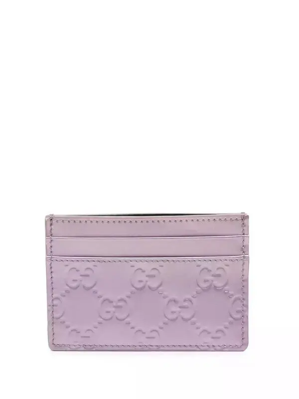 Gucci 2016-2025 Guccissima Card Holder - Purple