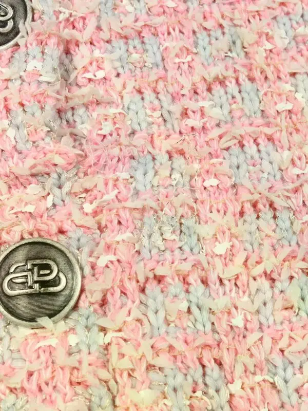 Balenciaga 2010s Tweed Button Dress