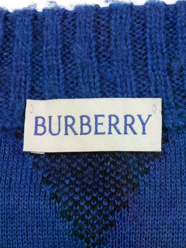 Burberry Argyle-check Crew-neck Sweater - Blue
