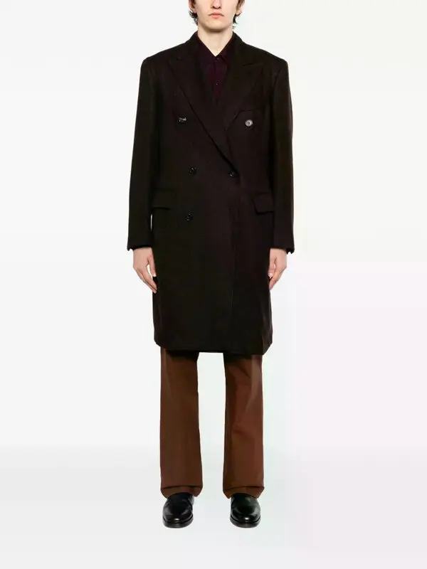 Brioni Spiga Double-breasted Overcoat