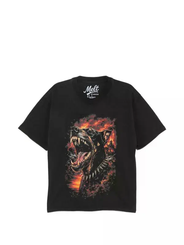 MELT Dog-print T-shirt - Black