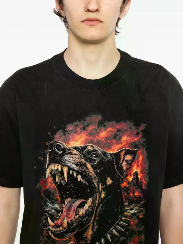 MELT Dog-print T-shirt - Black