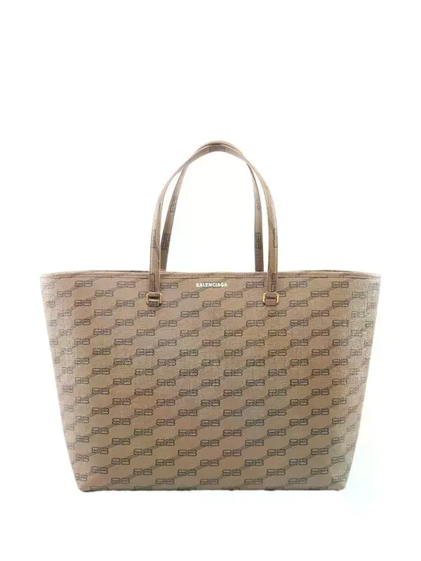 Balenciaga Bb Monogram Coated Canvas Tote Bag - Grey