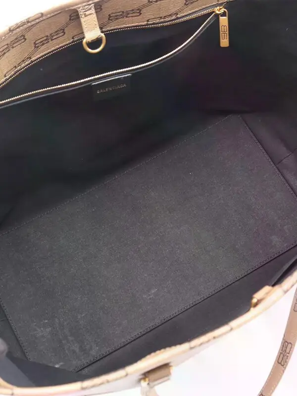 Balenciaga Bb Monogram Coated Canvas Tote Bag - Grey