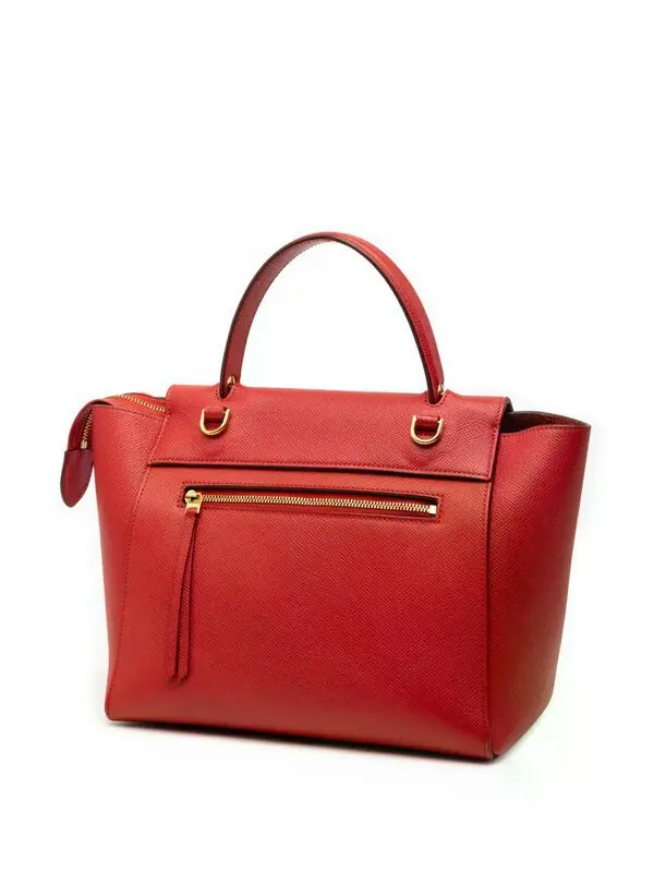 Celine 2016 Micro Grained Calfskin Belt Bag Satchel - Red