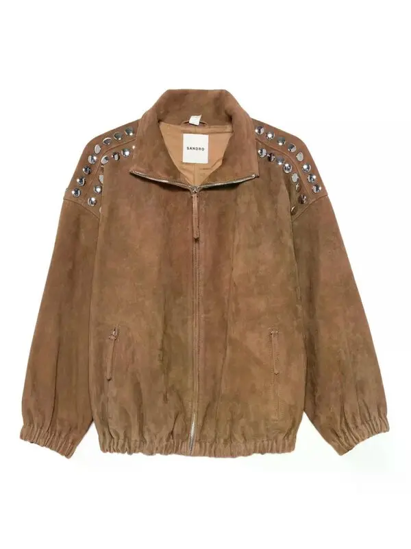 Sandro Studded Suede Jacket
