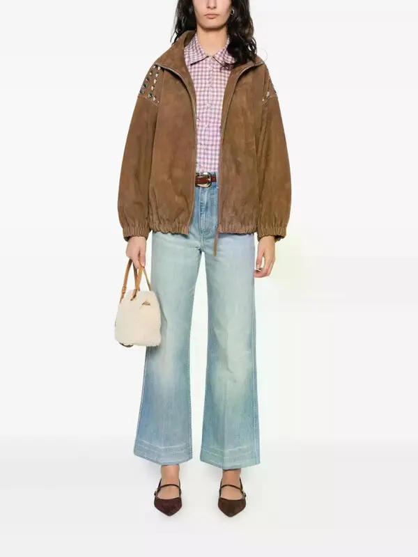 Sandro Studded Suede Jacket