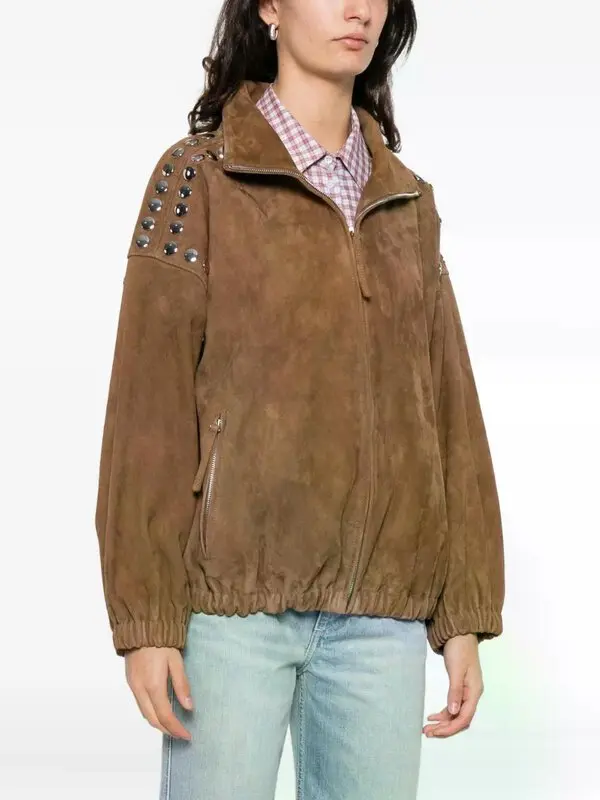 Sandro Studded Suede Jacket