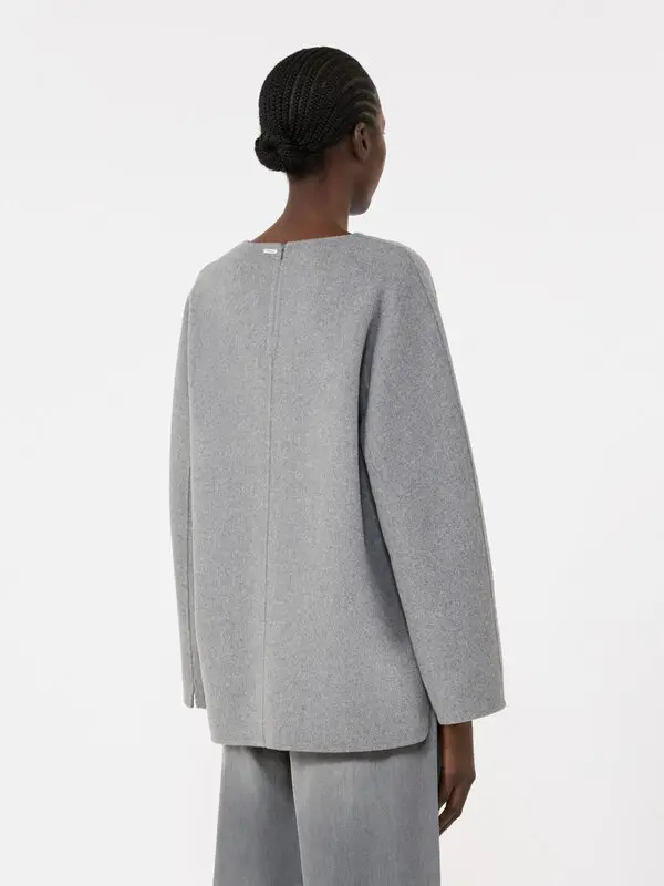 Max Mara Wool Broadcloth Blouse - Medium Grey