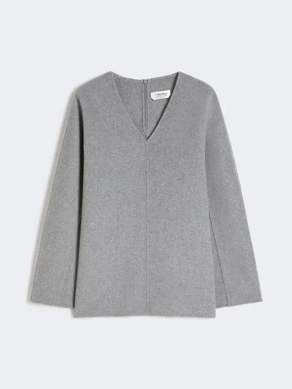 Max Mara Wool Broadcloth Blouse - Medium Grey