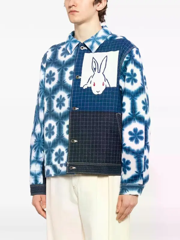 KAFENEO BY TBF Graphic Print Tie-dye Shirt Jacket